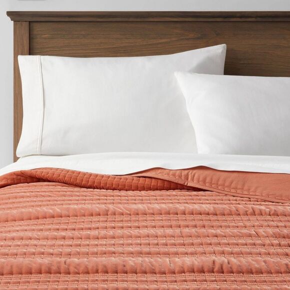 Threshold | Bedding | Threshold Velvet Quilt Solid Quilted Lightweight ...